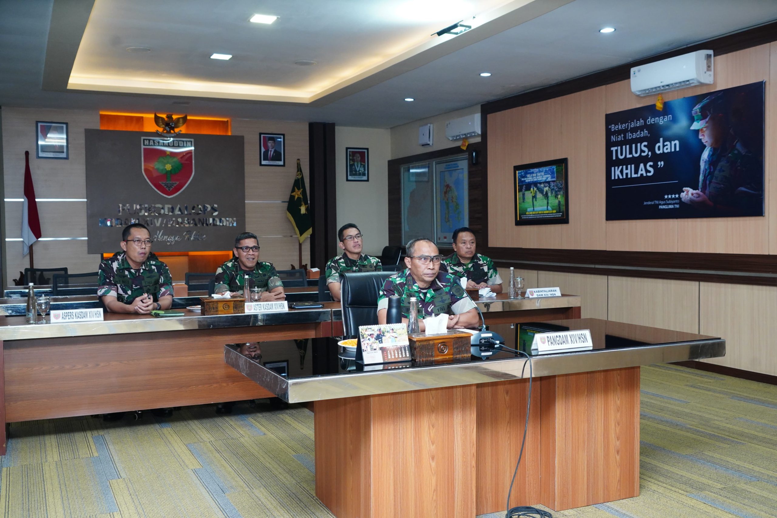 Menuju Indonesia Maju, Pangdam XIV/Hasanuddin Ikuti Peluncuran Tema dan Logo HUT ke-80 RI ...